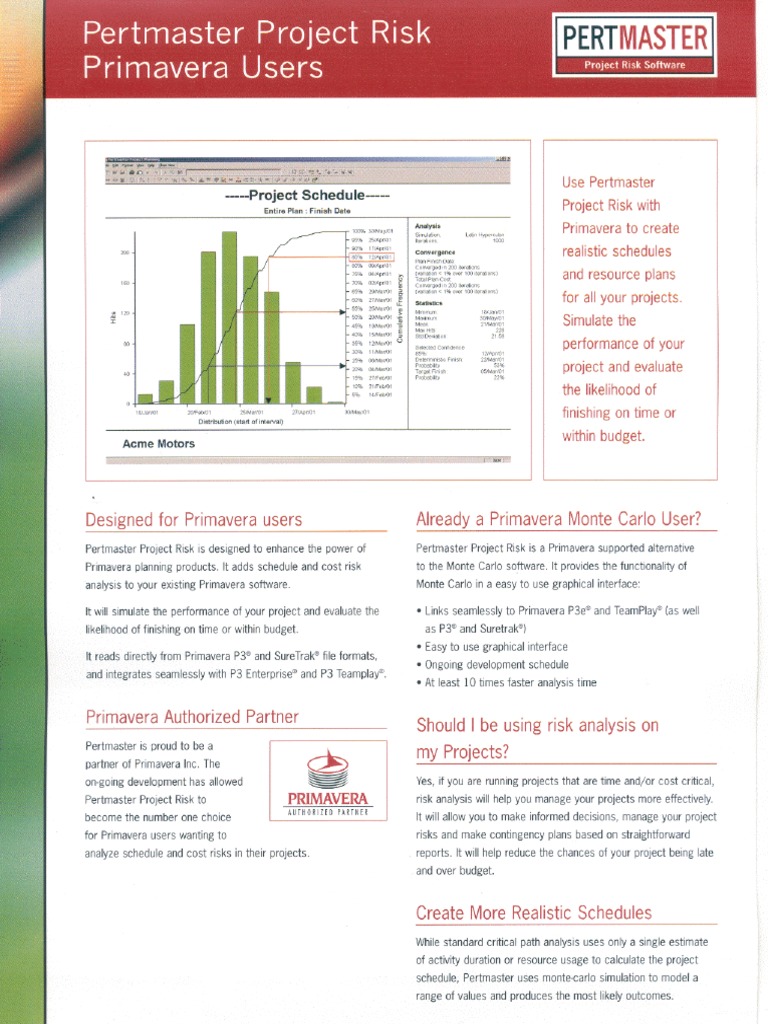 Primavera Pertmaster | PDF