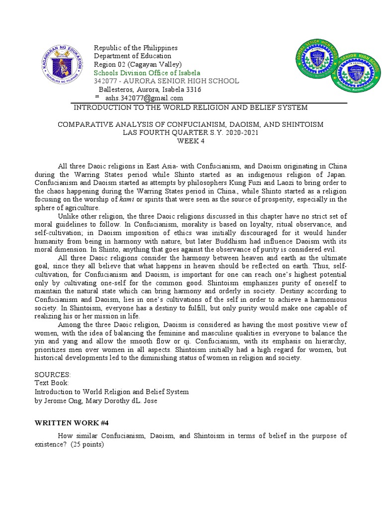 Comparative Analysis of Three Religion | PDF | Confucianism | Shinto