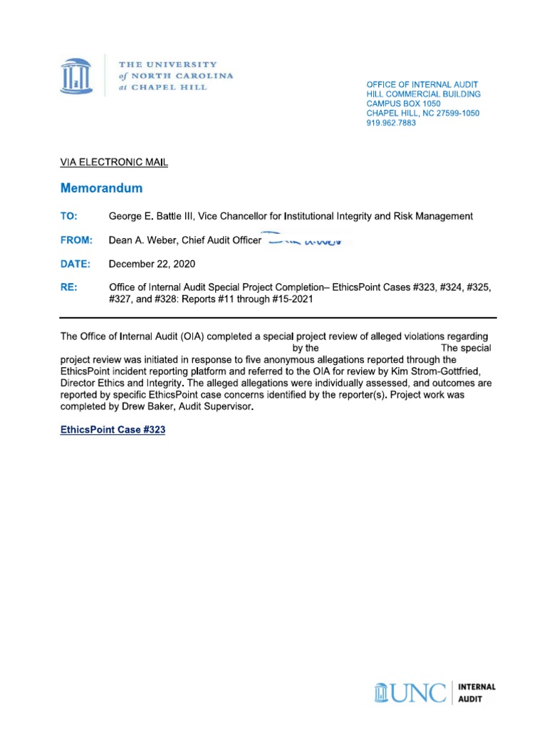 UNC Police Audit-12-22-20 | PDF