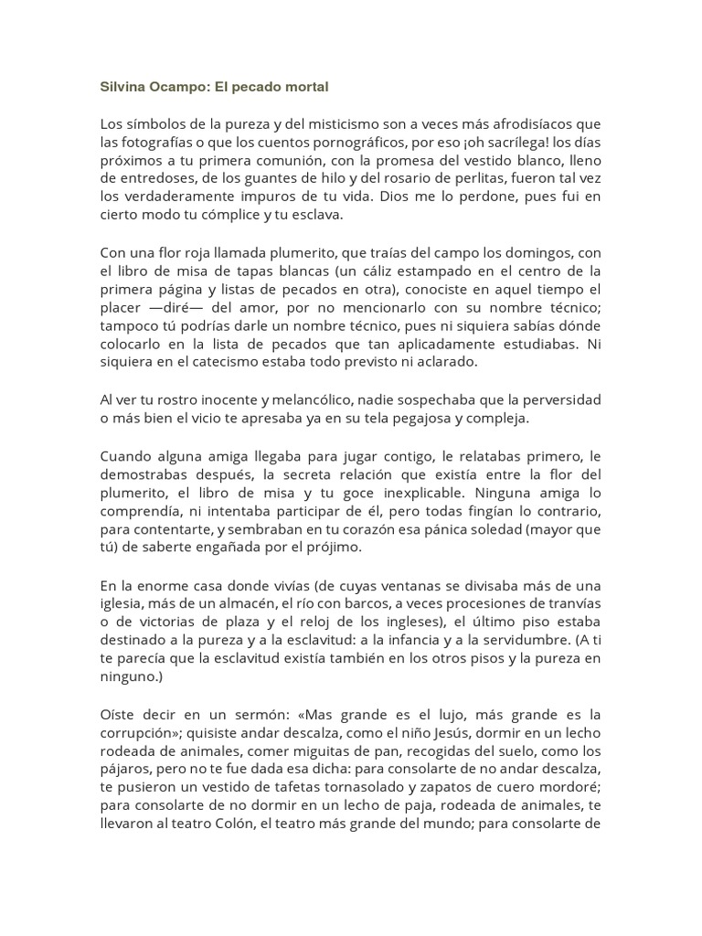El Pecado Mortal - Silvina Ocampo | PDF | Religión y creencia | anglicano