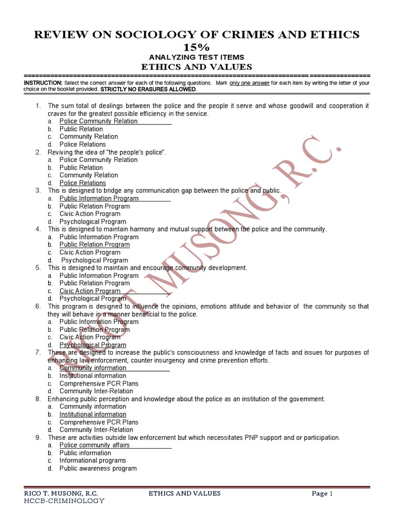 5.ethics and Values | PDF | Police | Prosecutor