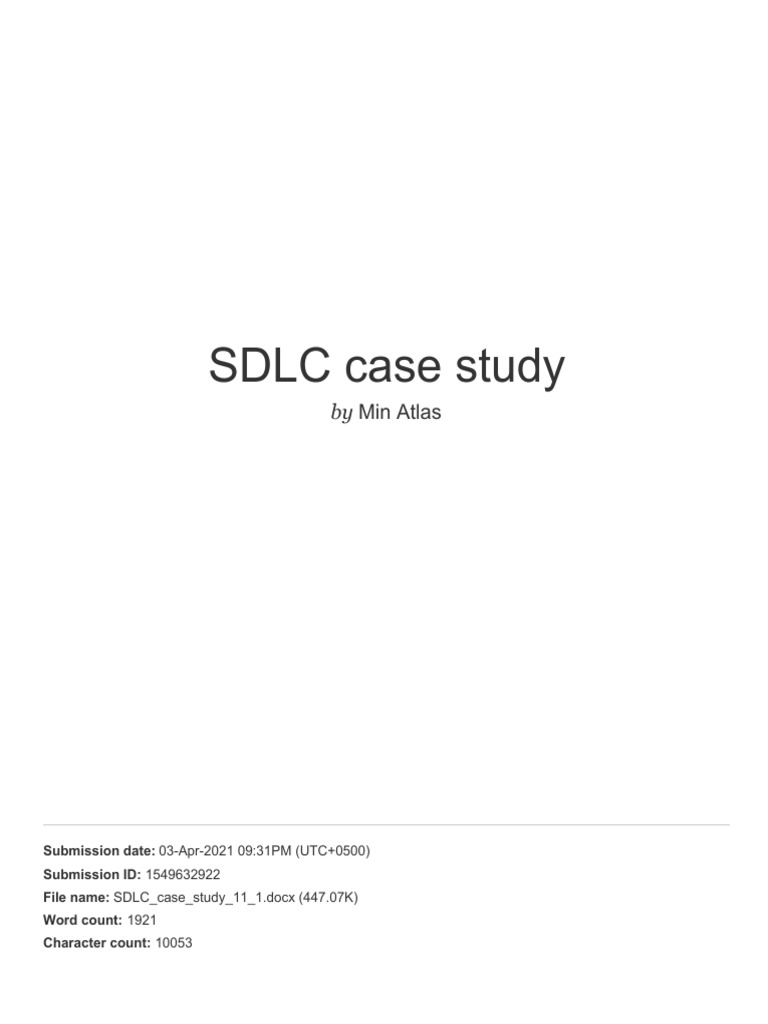SDLC Case Study | PDF