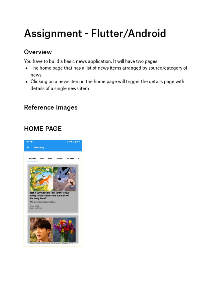Android Flutter Assignment | PDF
