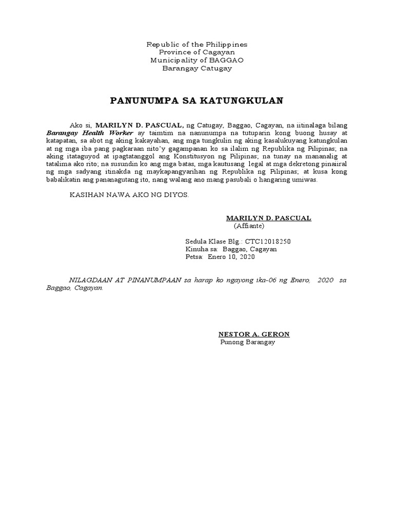 Panunumpa | PDF
