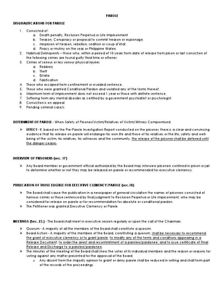 Parole | PDF | Pardon | Parole