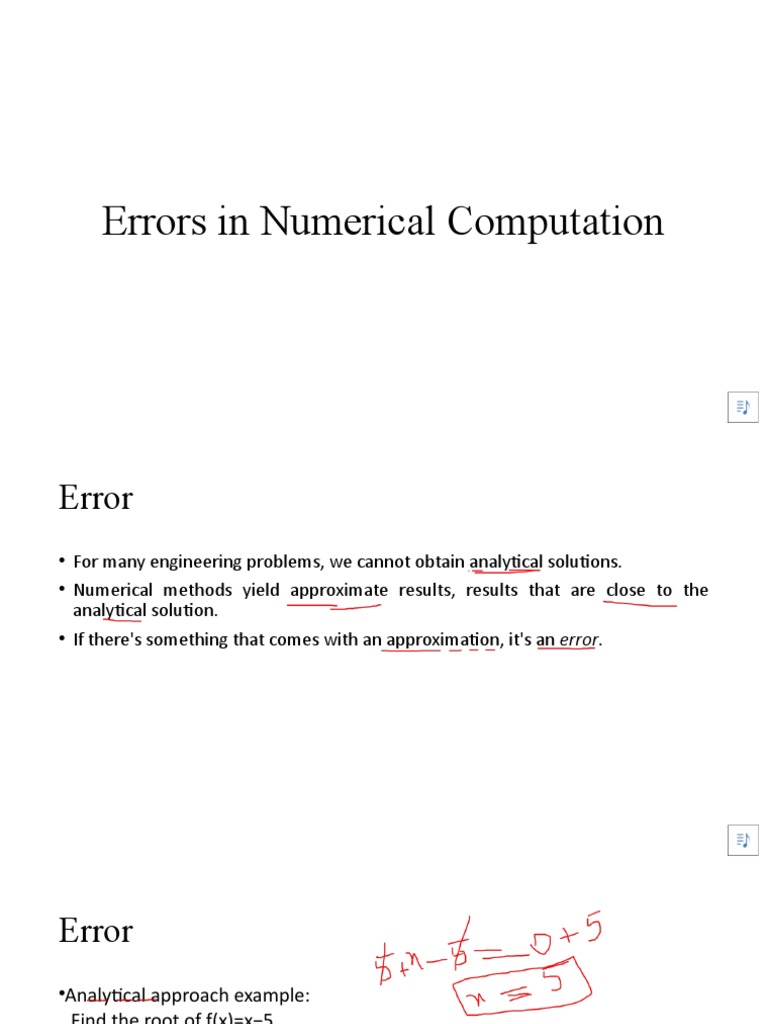 Lecture 3 - Errors in Numerical Computation | PDF | Numerical Analysis | Approximation