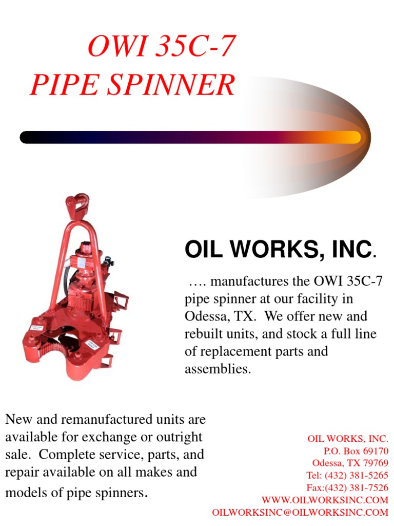 Pipe Spinner OWI 35C-7 | PDF | Valve | Pipe (Fluid Conveyance)