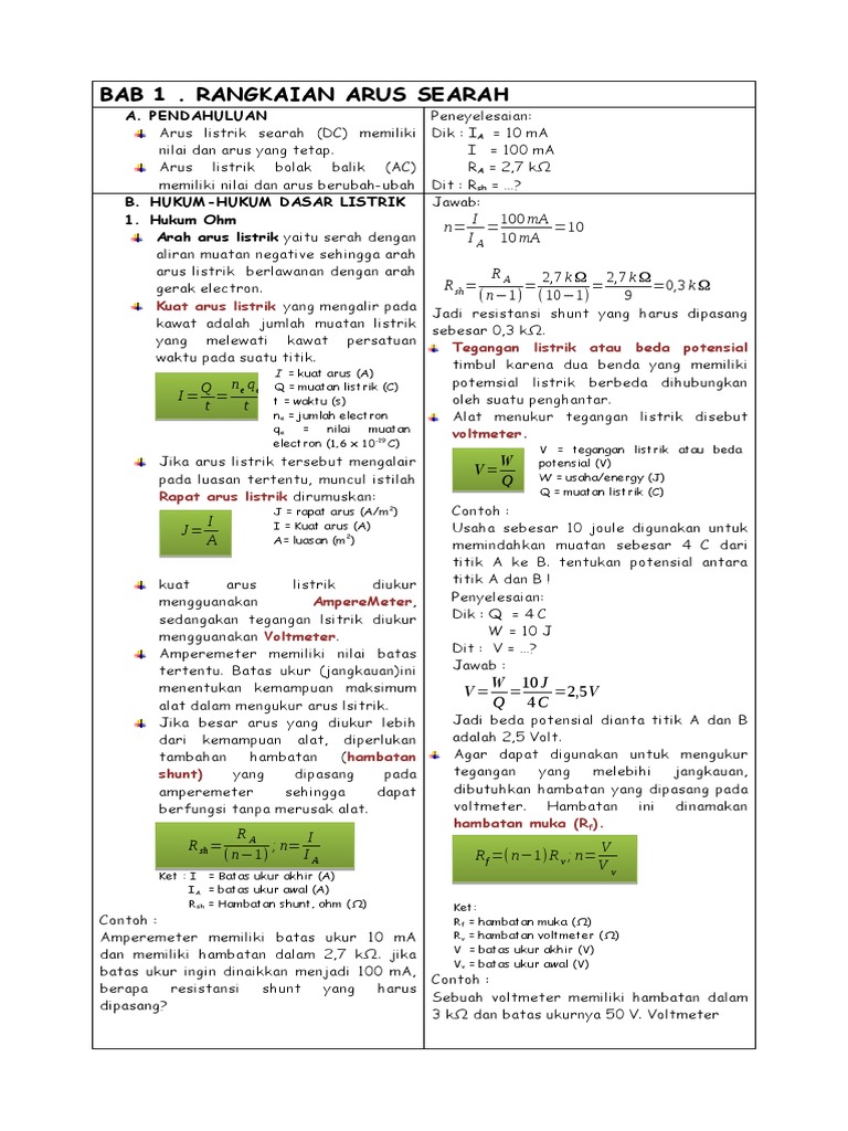 Rangkaian Arus Searah 1 | PDF