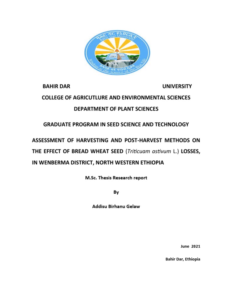 Final Thesis | PDF | Cereals | Wheat