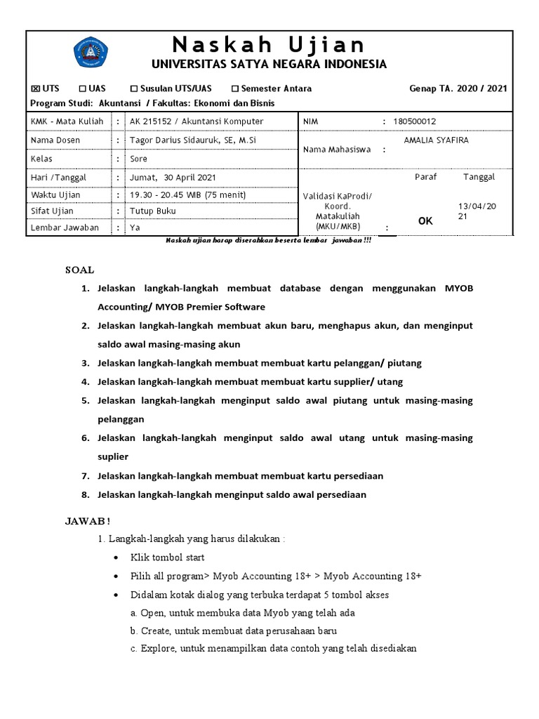 Uts Komputer Akuntansi | PDF