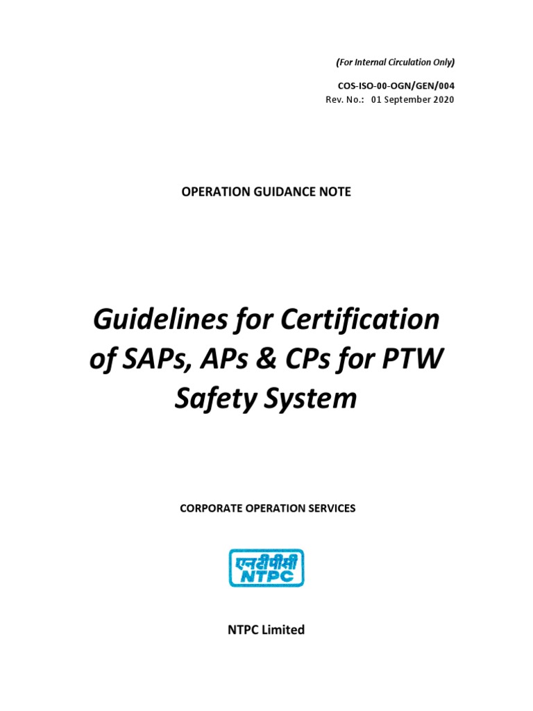 2020.09.01-OGN-GEN-004 Rev 1 Guidelines For Cerification of SAPs, APs ...