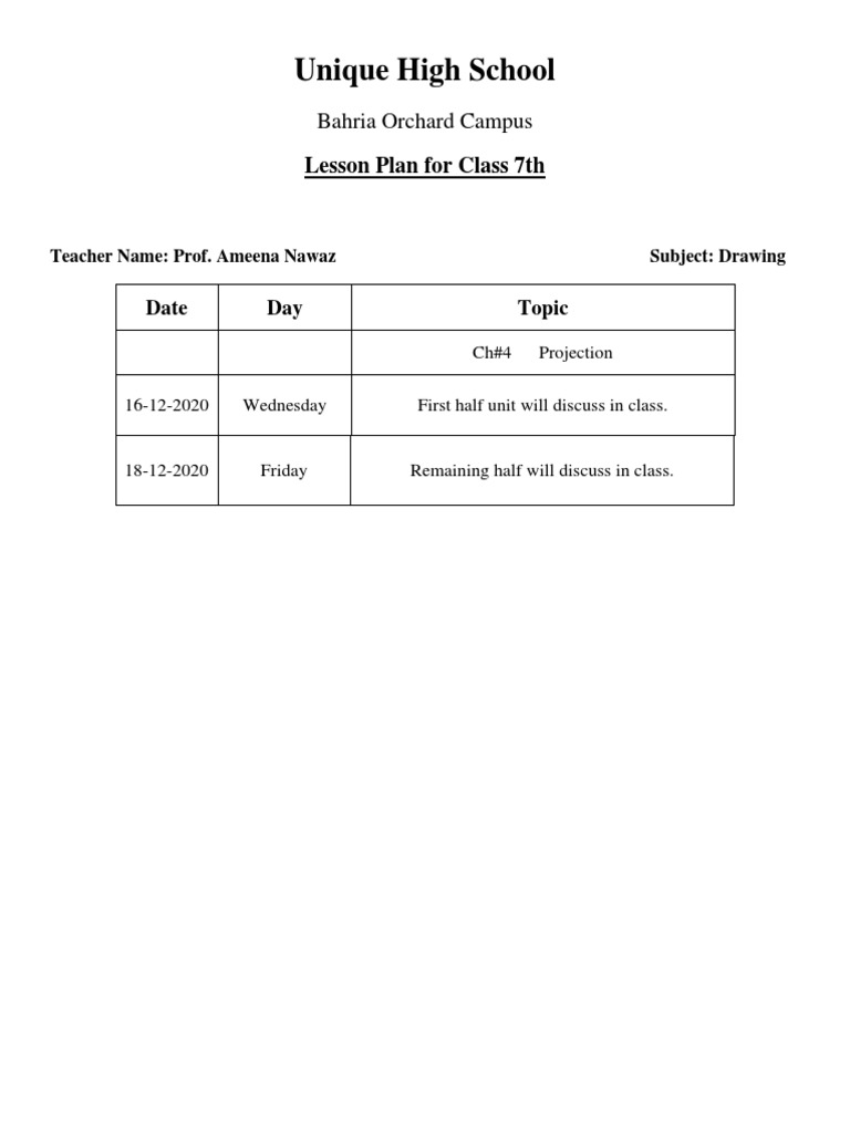 7th Class Lesson Plan | PDF | Lesson Plan | Human Nature