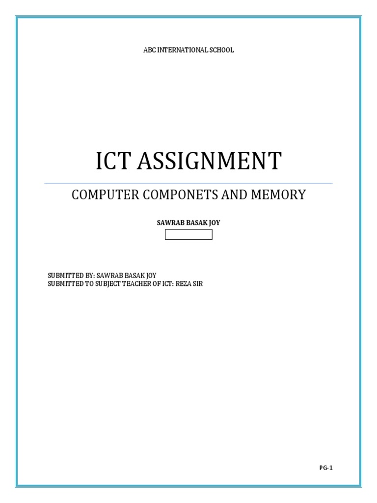 Ict Assignment: Computer Componets and Memory | PDF | Computer Data ...