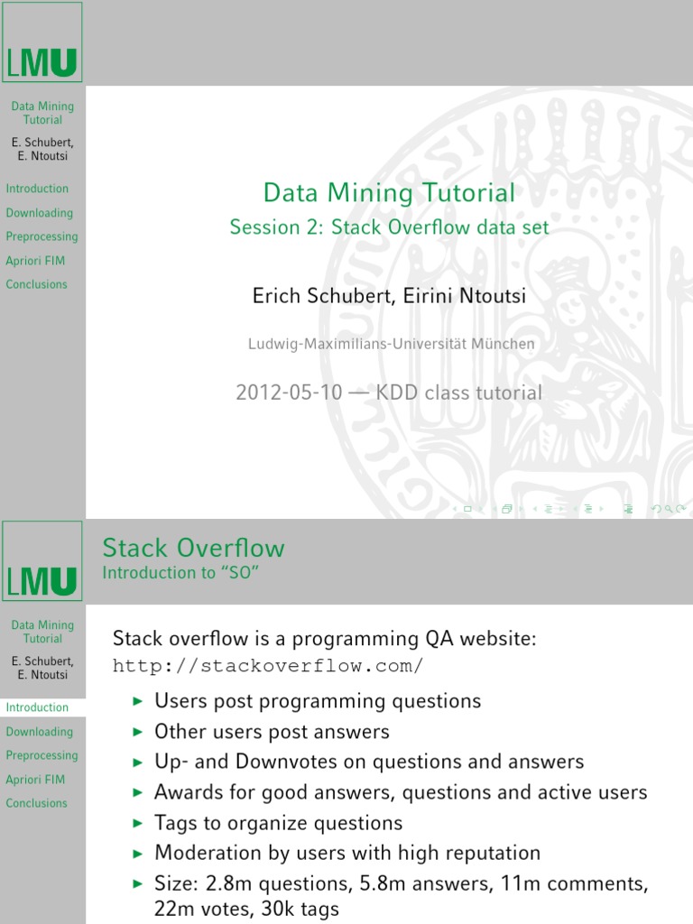 Data Mining Tutorial: Session 2: Stack Overflow Data Set | PDF | Xml | Information Technology ...