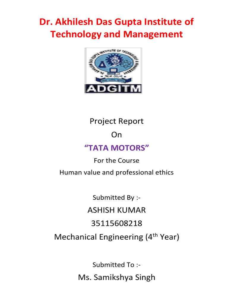 Tata Motors Project Report Overview | PDF | Transport | Motor Vehicle