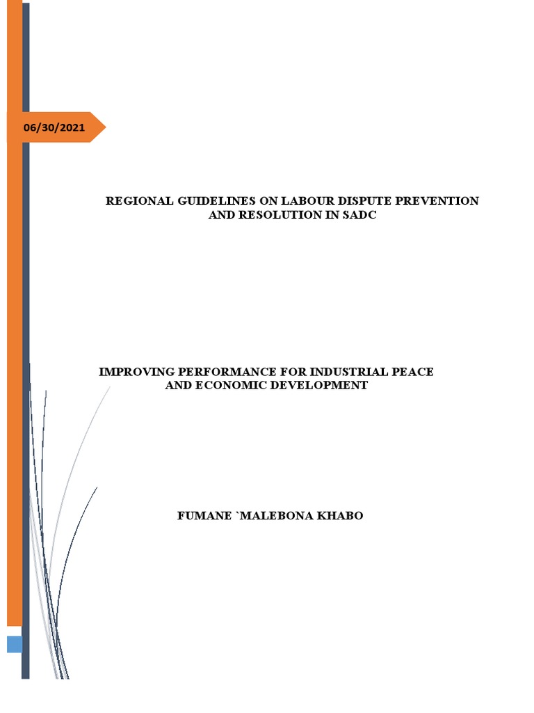 SADC GUIDELINES DOCUMENT Complete | PDF | Alternative Dispute ... SADC GUIDELINES DOCUMENT Complete | PDF | Alternative Dispute ...