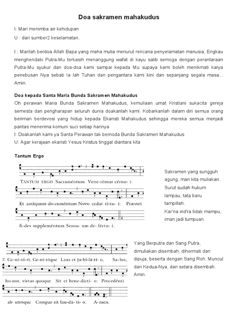 Doa Adorasi Sakramen Mahakudus | PDF