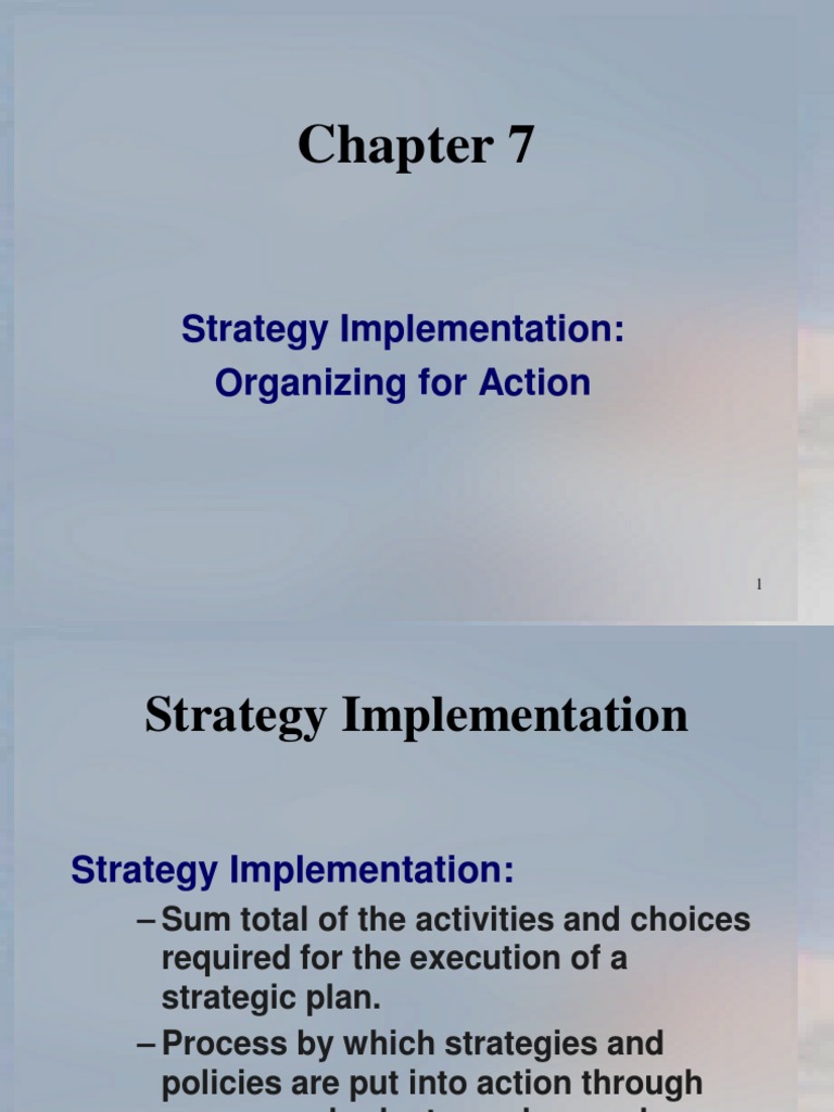Chapter 7 - Strategy Implementation | PDF | Organizational Structure ...