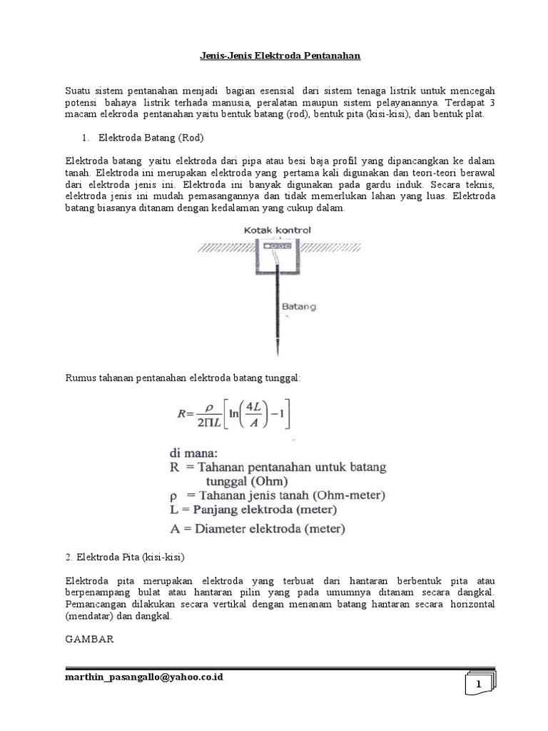 Jenis-Jenis Elektroda Pentanahan | PDF