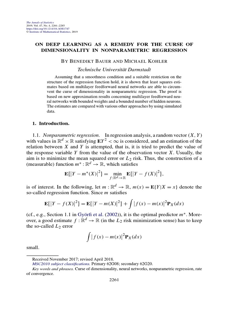 On Deep Learning As A Remedy For The Curse of Dimensionality in ...
