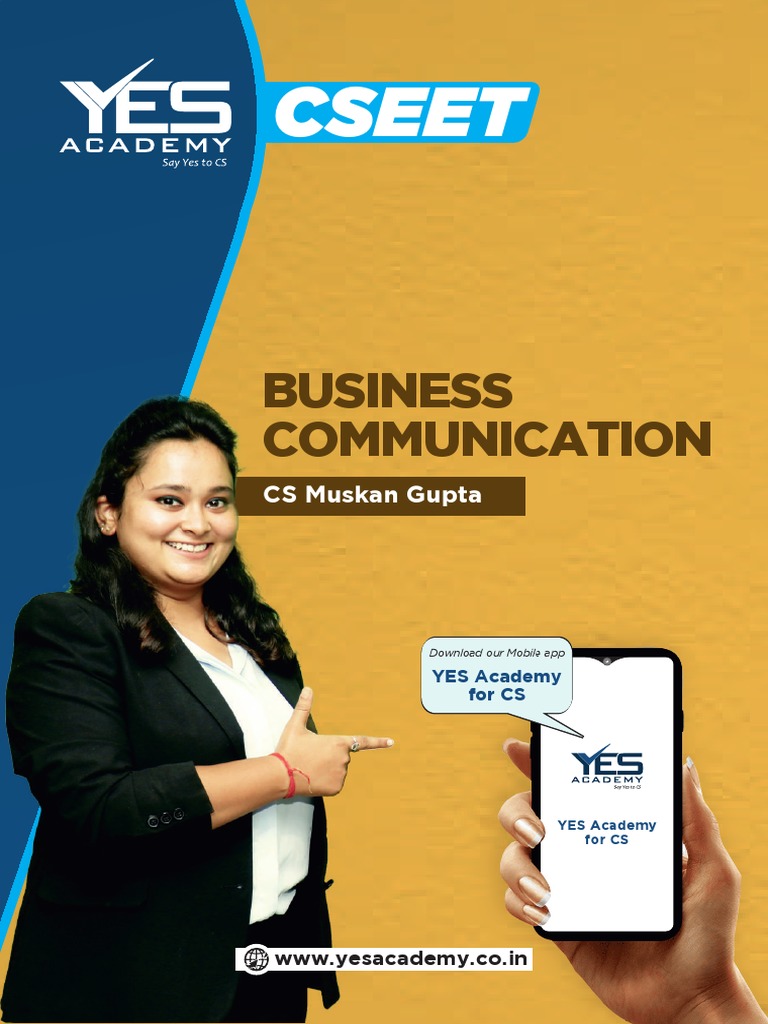 CSEET Business Communication - CS Muskan Gupta, YES Academy For CS, Pune | PDF | Sentence ...