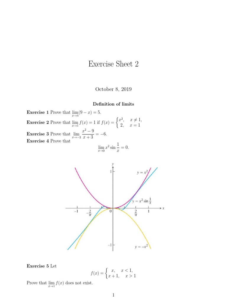 Limits and continuity exercises | PDF | Temperature | Mathematical Analysis
