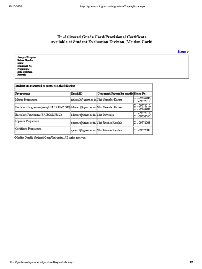Grade Card Contact Details | PDF | Business