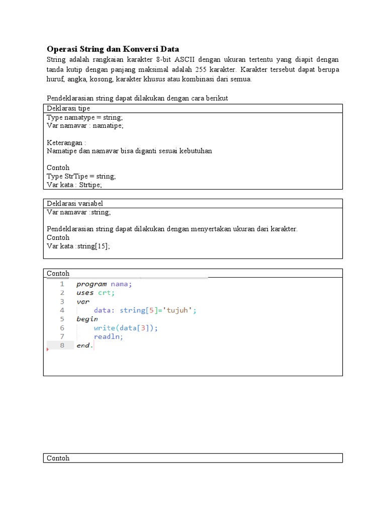 Operasi String Dan Konversi Data | PDF