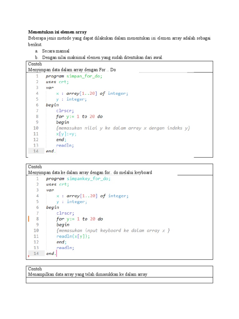 3-Menentukan Isi Elemen Array | PDF