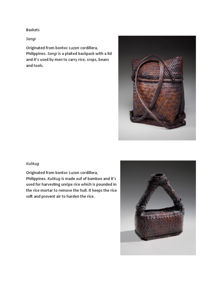 Traditional Baskets of the Cordillera | PDF