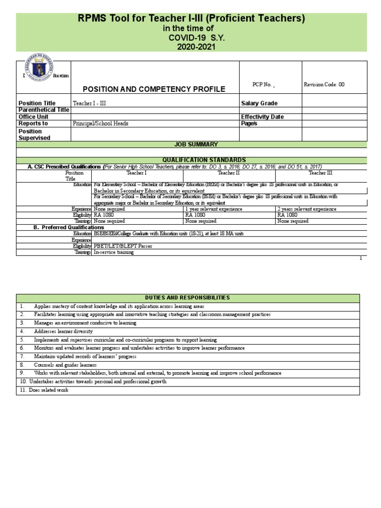 RPMS Tool for Teachers I-III Guide | PDF | Educational Technology ...