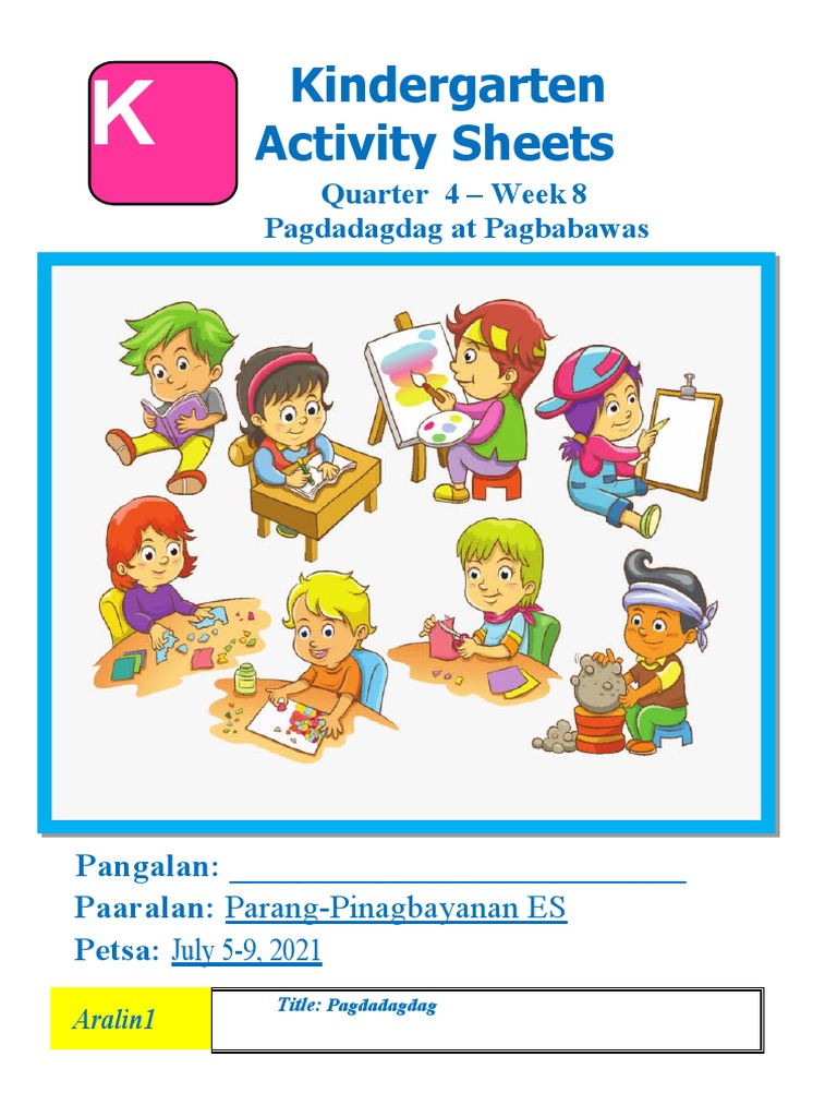 Kindergarten Activity Sheets Q4W8 | PDF