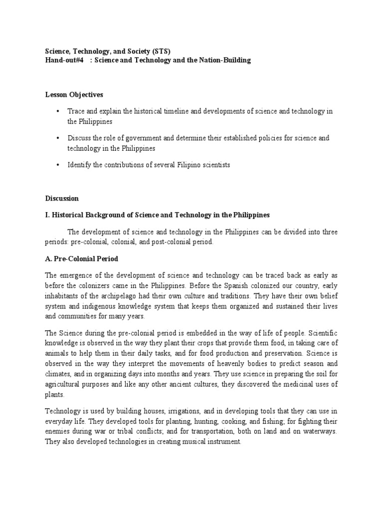 Science and Technology and The Nation-Building | PDF | Science ...