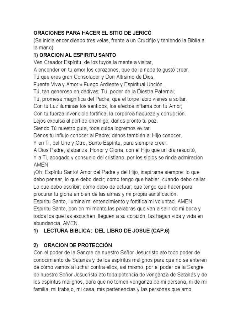 Datos Sobre La Oracion para El Cerco de Jericó | PDF | Oración ...