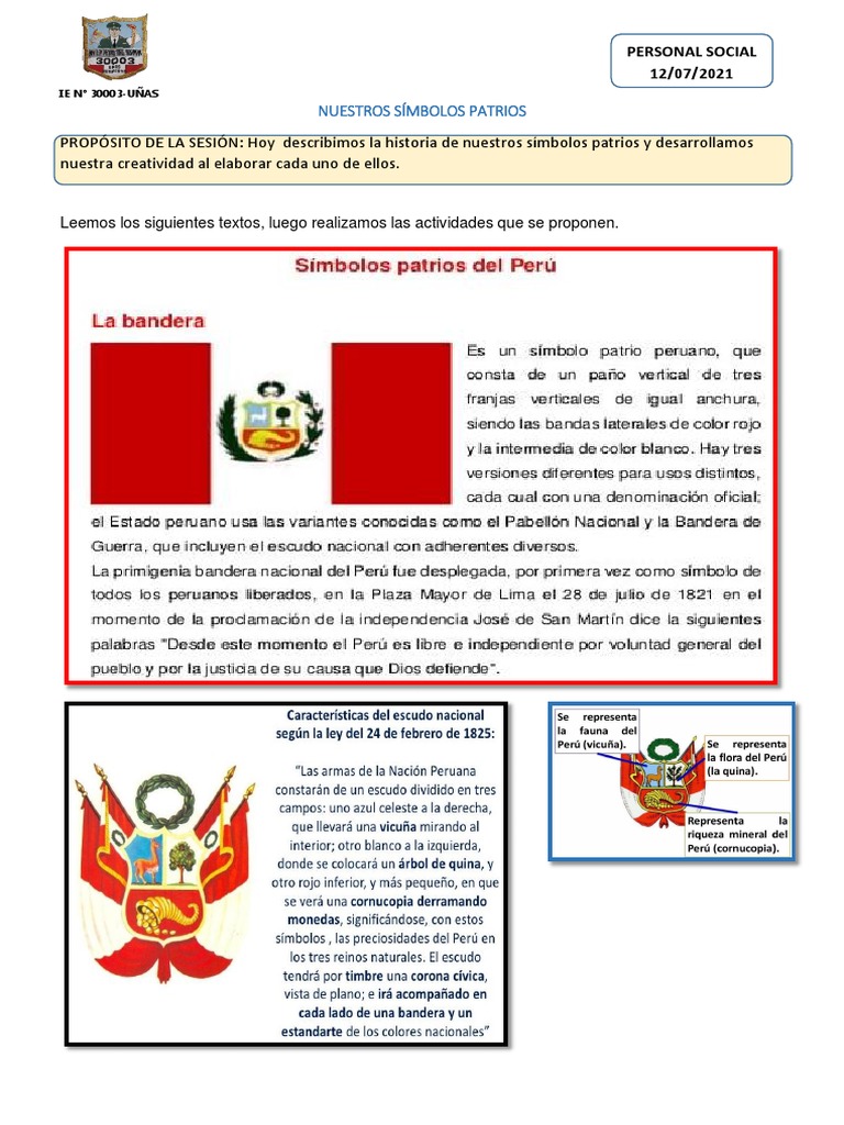 Act. 16. Nuestros Símbolos Patrios | PDF