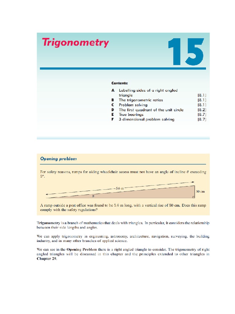 Extended Igcse Mathematics 15 Trigonometry Pdf