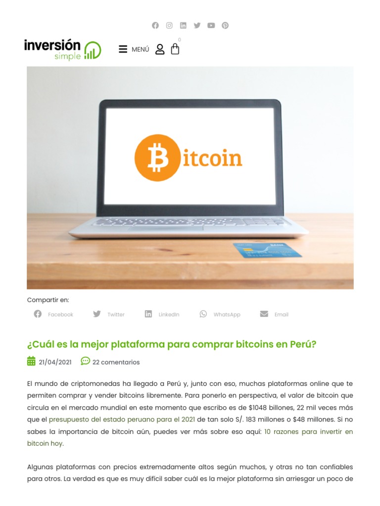 Comprar Bitcoins en Perú: Guía Comparativa | PDF | Bitcoin | Criptomoneda