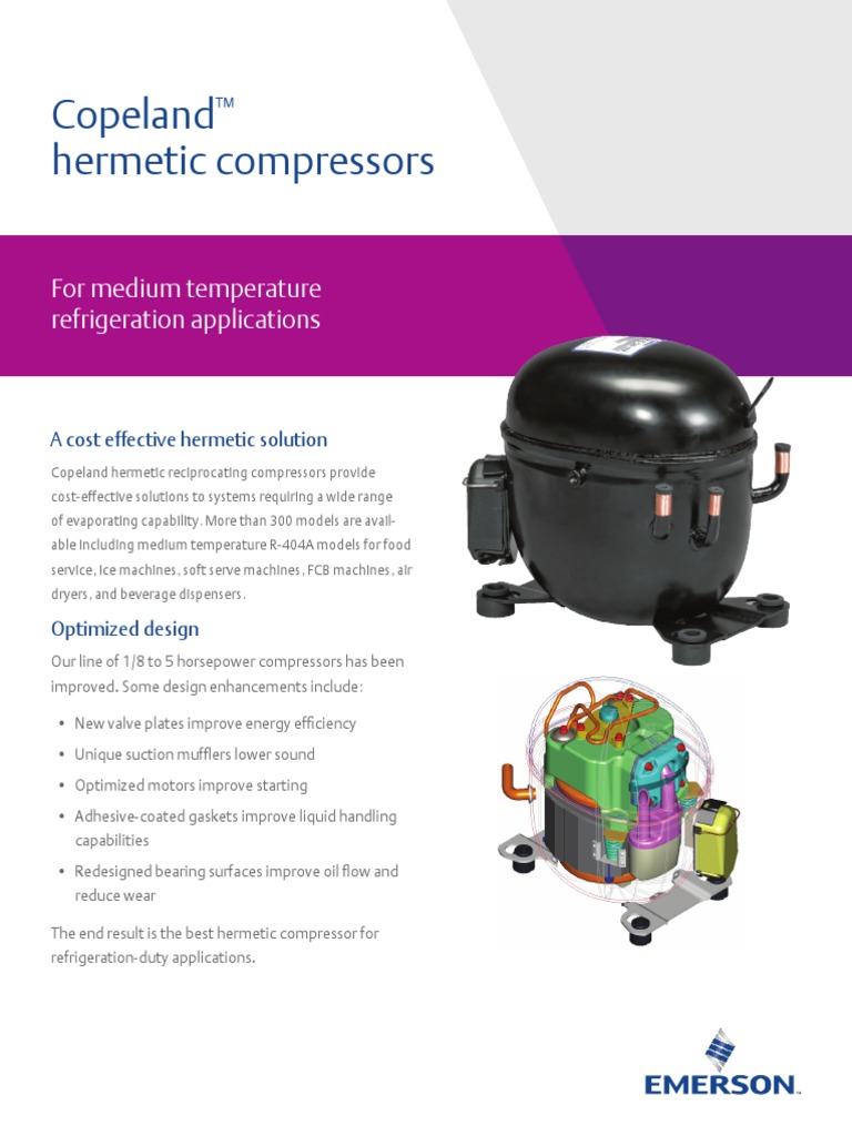 Copeland Hermetic Compressors Brochure en Us 5252666 | PDF | Heating ...
