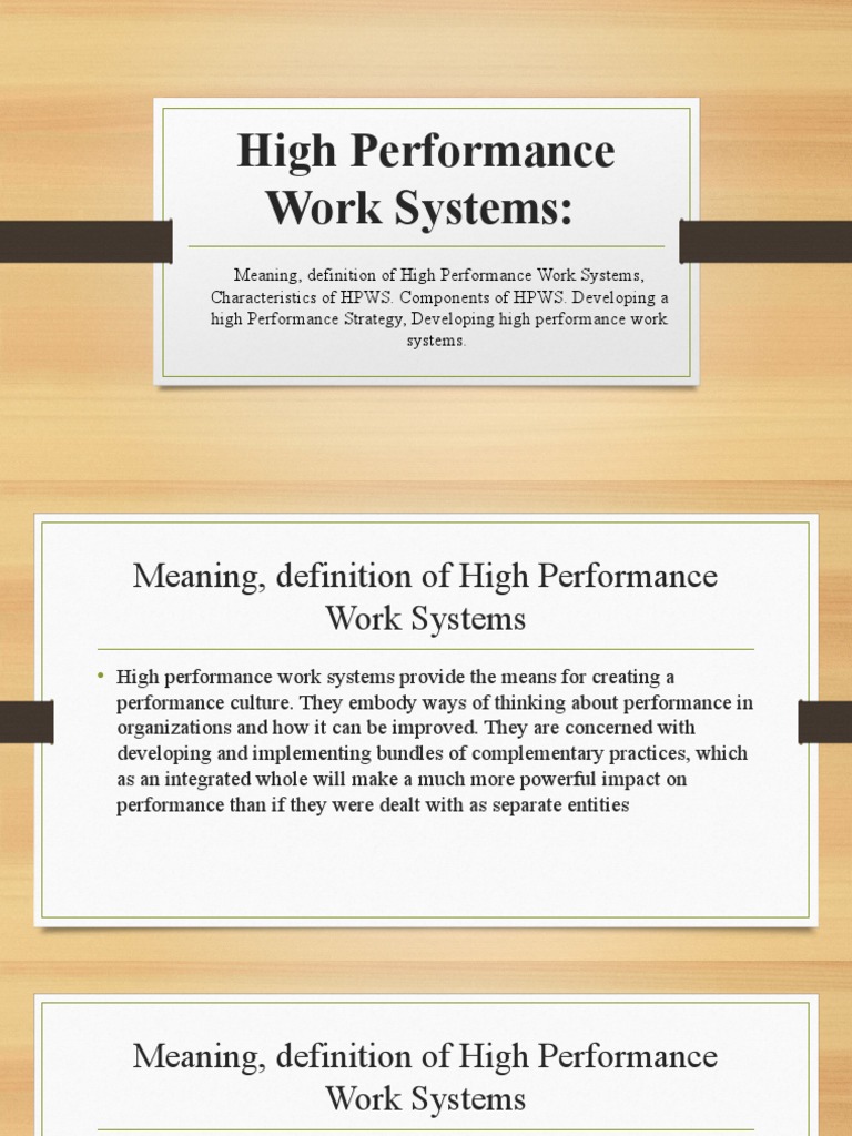 High Performance Work Systems | PDF | Motivation | Motivational