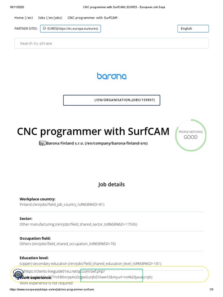 CNC Programmer With SurfCAM - EURES - European Job Days | PDF ...