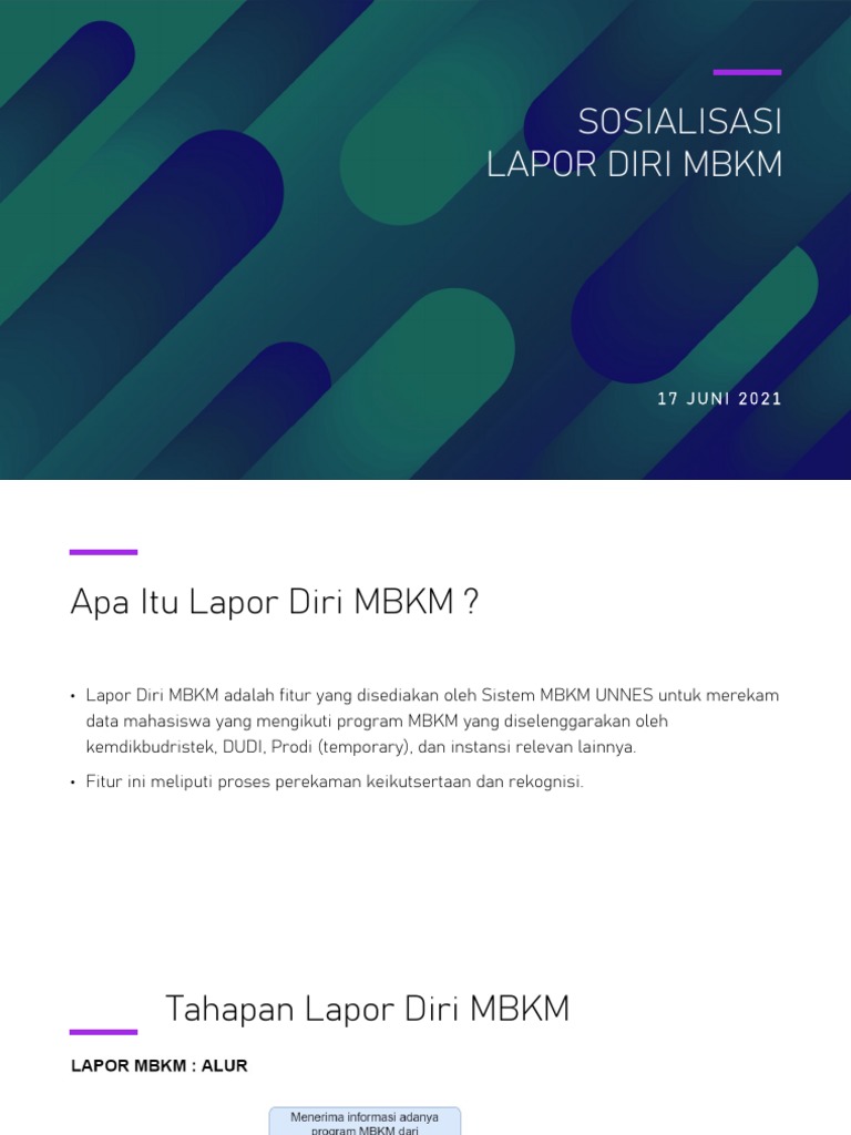 Sosialisasi Lapor Diri MBKM | PDF