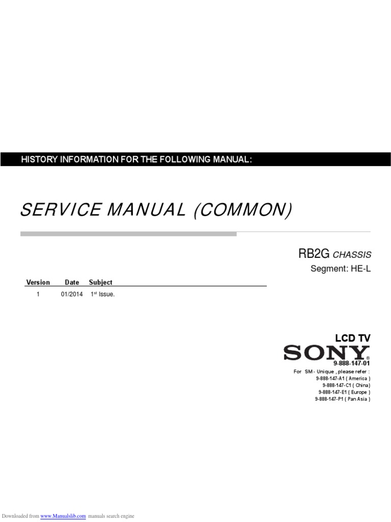 Service Manual (Common) Service Manual (Common) : History Information ...