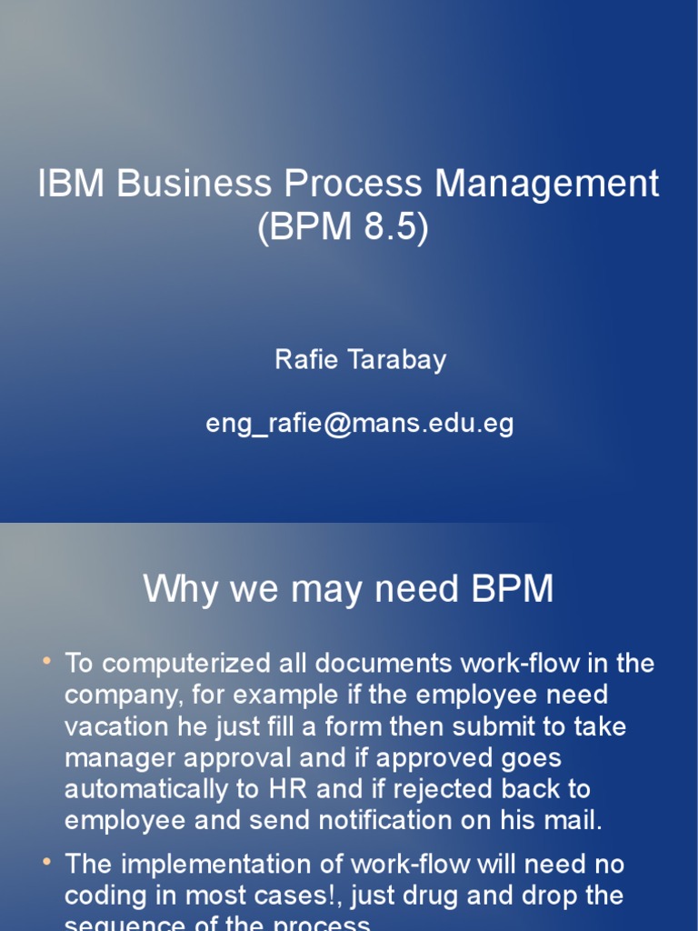 IBM BPM 8.5 Overview and Workflow Design | PDF | Business Process ...
