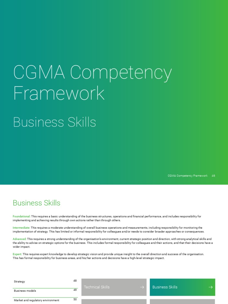 CGMA Business Skills Competency Framework | PDF | Strategic Management ...