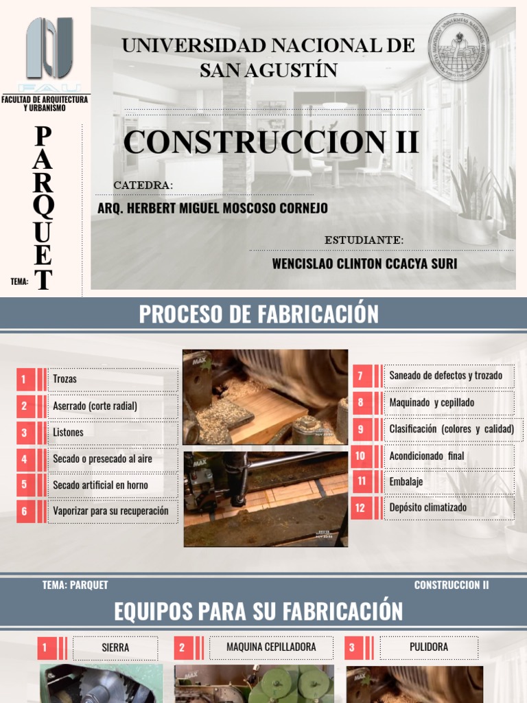 Proceso y Ventajas del Parquet | PDF | Materiales de construcción ...