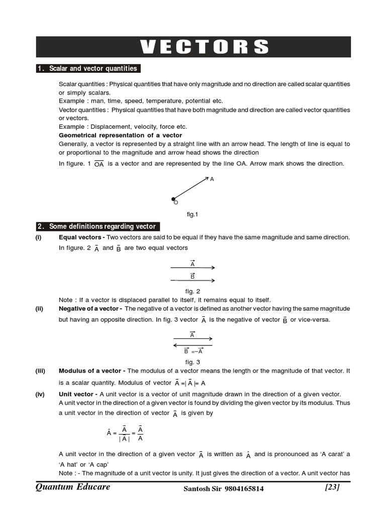 Vectors and Their Properties: An In-Depth Look at Scalar and Vector ...