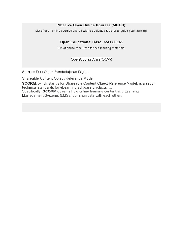 Opencourseware (Ocw) : Massive Open Online Courses (Mooc) | PDF ...