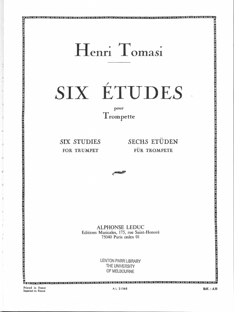 Tomasi - 6 Etudes | PDF