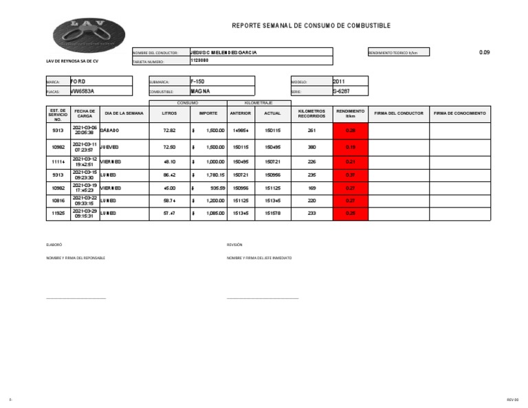 Formato Combustible | PDF | Coche | Fabricantes de vehículos de motor