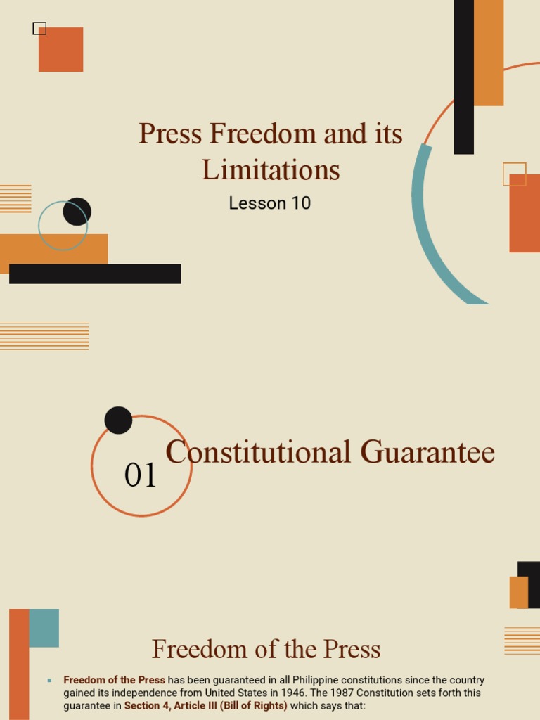 Press Freedom and Its Limitations: Lesson 10 | PDF | Defamation | First ...